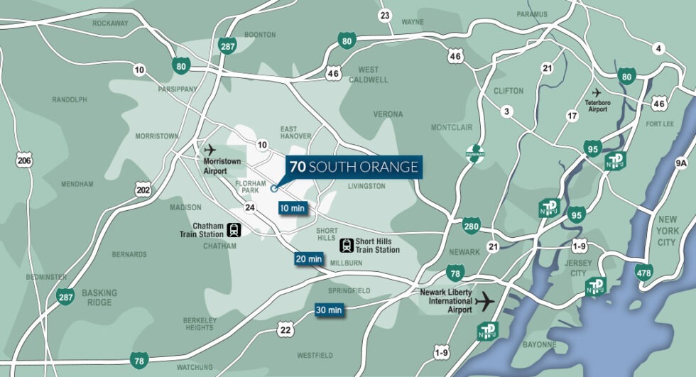 Drive Time Map | 70 South Orange